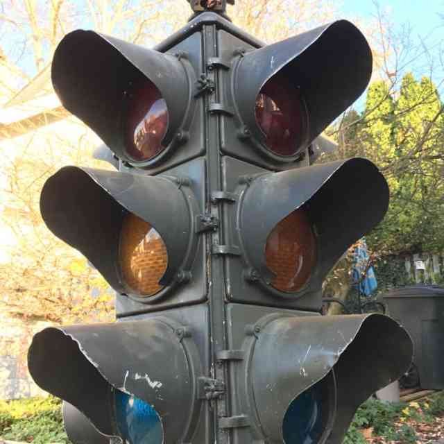 Real traffic lights in my collection make great conversation pieces