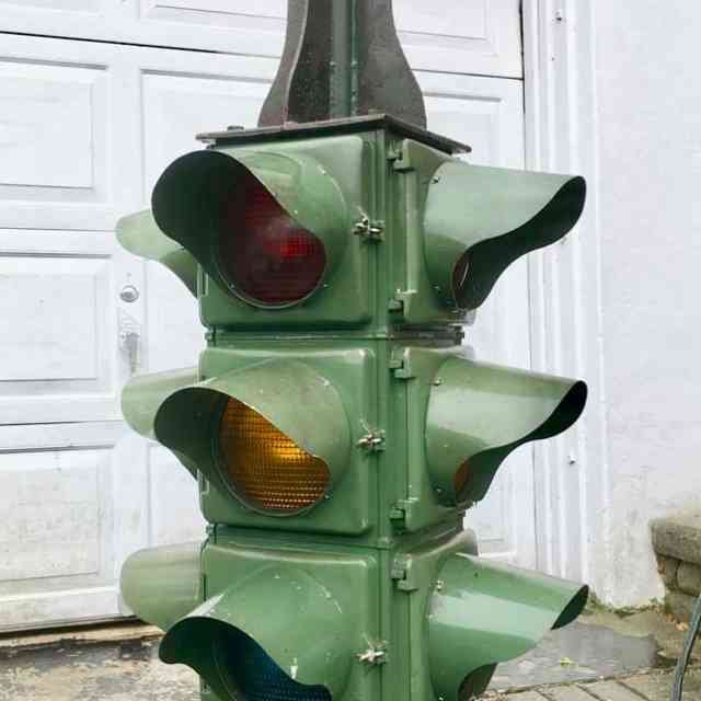 Real traffic lights in my collection make great conversation pieces
